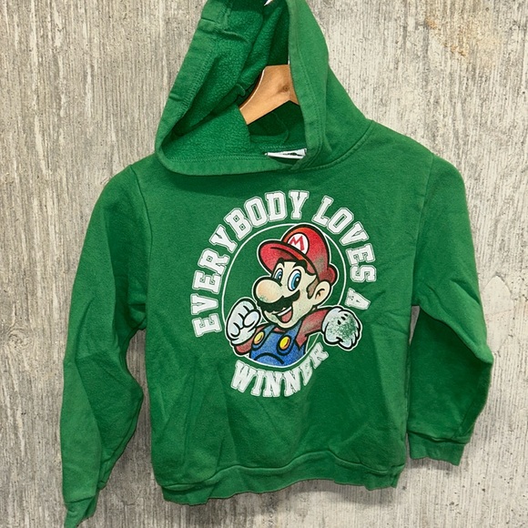 Nintendo | Shirts & Tops | Super Mario Everybody Loves A Winner Hooded ...
